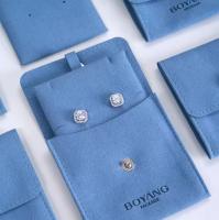China Custom Microfiber Suede Envelope Jewelry Pouch 10x10cm Button Closure Bulk Storage for sale