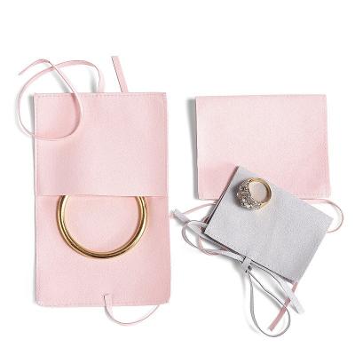 China Bulk Women Microfiber Jewelry Pouch Bags Organizer Travel Microfiber Earrings Necklace Te koop