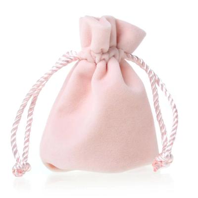 China Soft Printed Velvet Flannel Mint Travel Jewelry Drawstring Bag Pouch Necklace Watch Rings Te koop