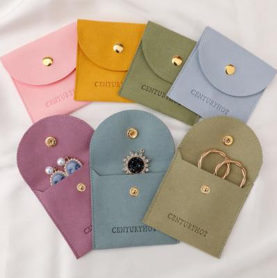 China Bulk Velvet Jewelry Bags Ring Pouch With Snap Button 5x5 à venda