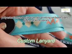 Dye Sumblimation Flat Polyester Retractable Lanyard Card Holder Full Colors