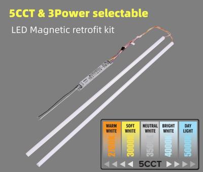China DLC 140Lm/W Magnetic LED Light Troffer Linear retrofit Kit for USA Market Adjust 5CCT for sale