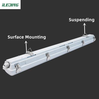 China 4kg Hangend Tri Proof LED Stoomdicht Warehouse Lichtsysteem 4FT 46W 65W IP66 65W Te koop