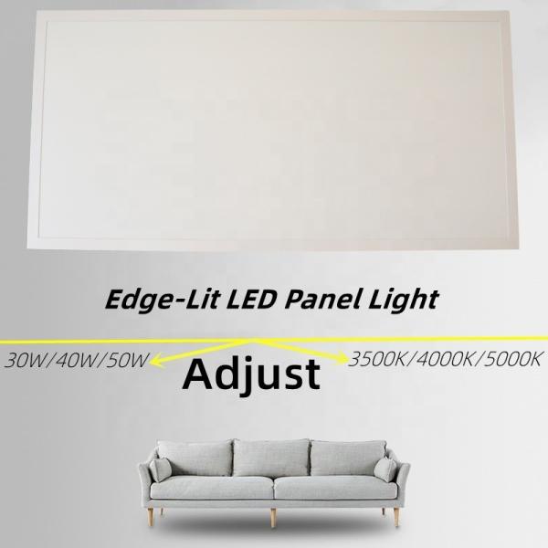 5- Square Slim LED Panel Light 1x4 Feet 40W 5000 Lumens 5000K Edge-lit Troffer Lighting