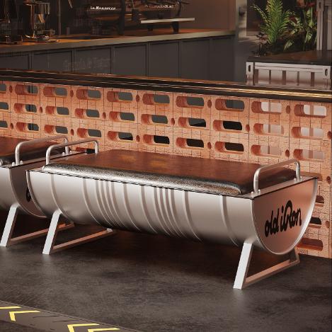 Quality Modern Oil Drum Bench Durable Industrial Metal Benches Commercial for sale