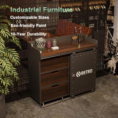 China Versatile Oil Drum Table Compact Dining Room Storage Table Durable for sale