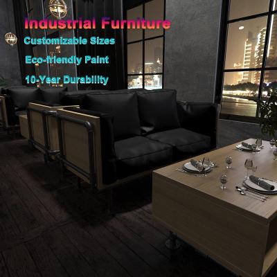 China Premium Industrial Style Metal Bar Table Chair Set For Restaurant Coffee Shop for sale