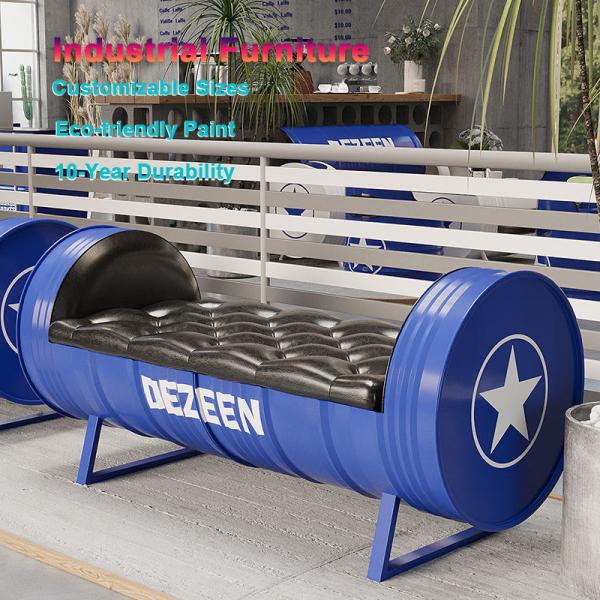 Quality Durable Iron Frame Metal Bench with Premium PU Leather and Compact Design for Coffee Shops and Restaurants for sale