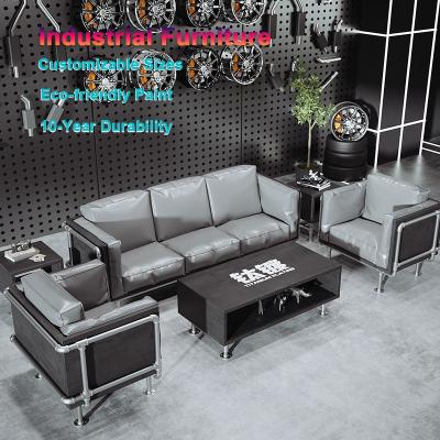China Industrial Metal Booth Sofa Set with 1mm Iron Plate and High-Temperature Spray-Painted Finish in Customizable Colors for sale