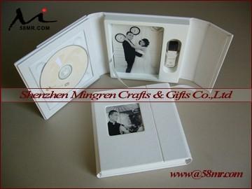 China Leather DVD CD Photo Storage Box with USB Box for sale