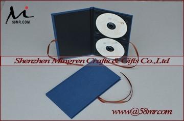 China Double Cotton Fabric Linen DVD CD Case for sale