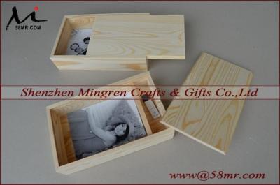 China Wood Photo Storage Gift Box with USB Box for sale