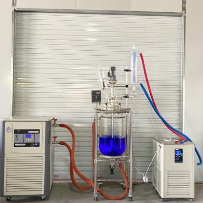 China Continous Stirred Tank Agitator Reactors Dual gg-17 Jacketed Glass Chemical Reactor Types Double Deck Glass Reactor for sale