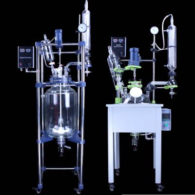 China Industrial Electric Stirred Tank Reactors with Multi-function Single Layer Glass Reactor & Chemical Jacketed Cooling for sale