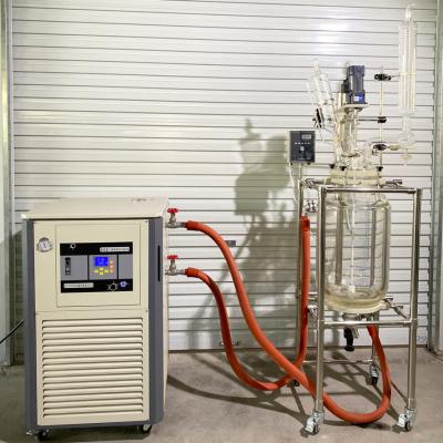 China 100L Continous Stirred Tank Agitator 20L-50L Glass Jacketed Laboratory Reactors 20L Double-layer GG-17 Glass Reactor for sale