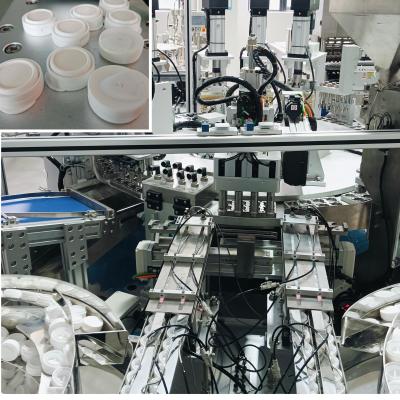 China Turntable Desiccant Cap Assembly Machine Stable Performance PLC Control Remote Control for sale