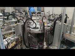 Automatische high speed draaitafel type infusie dubbele opvouwbare kap assemblage machine