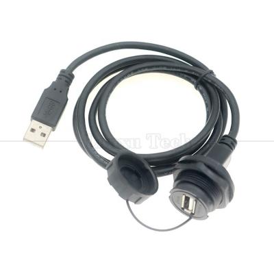 China Waterproof Male to Female Panel Mount USB Type A Port Connector Extension Cable for sale