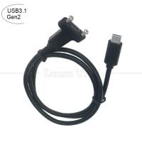 China Customization USB3.1 Gen2 Screw Locking Stud USB Type C 3.1 Panel Mount Extension Cable for sale