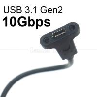 China Customization USB3.1 Gen2 Screw Locking Stud USB Type C 3.1 Panel Mount Extension Cable for sale
