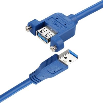 China High Speed Data 5Gbps USB 3.0 Type A Male to Female Panel Mount USB 3.0 Extension Cable for sale