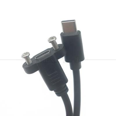 China 30cm 50cm Screw Panel Mount Male to Female USB Type C 3.1 Extension Cable for sale