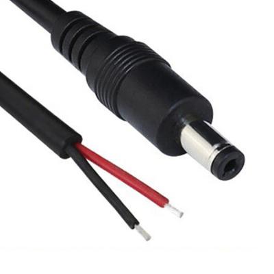 China CUSTOM DC Male Female Barrel Jack 2.1x5.5mm  to Open Pigtail DC Power Cable for sale