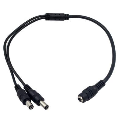 China 1 to 2 ways 1 Female to 2 Male 5.5x2.1 mm DC Power Supply Splitter Cable for CCTV Camera  Led Strip for sale