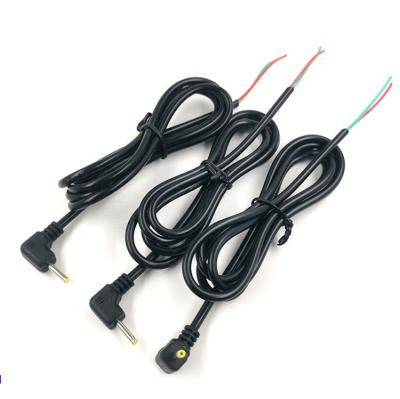 China Custom 90 Degree Angle DC Barrel Jack 2.5x0.7mm to Stripped Tinned Bare Wire End Cable for sale