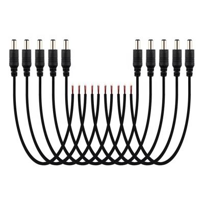 China DC 2.1x5.5mm Male Female Socket Barrel Connector to Open DC Pigtail Power Cable for sale