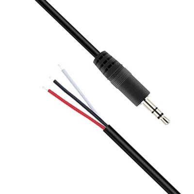 China Custom 3 Poles 3.5mm Stereo Audio Jack to Stripped Pigtail Tinned Bare Wire End Cable for sale