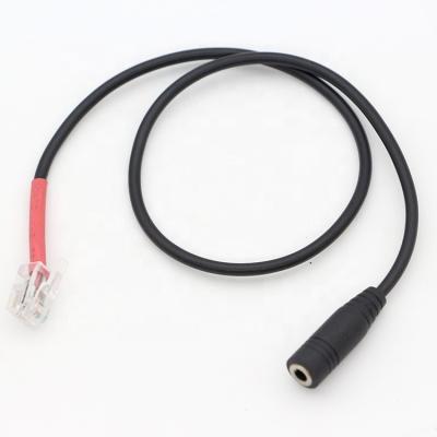 China RJ9 RJ10 to Female 3.5mm CTIA Plug Audio Jack Headset Adapter Cable for sale