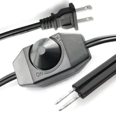 China 1.8m Rotary Knob Adjustable LED Dimmer Switch Controller Power Cable for Lamp LED Strip for sale