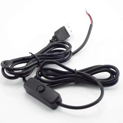 China 1m White Black Led Strip Power on off Button USB Type A Switch Extension Cable for sale