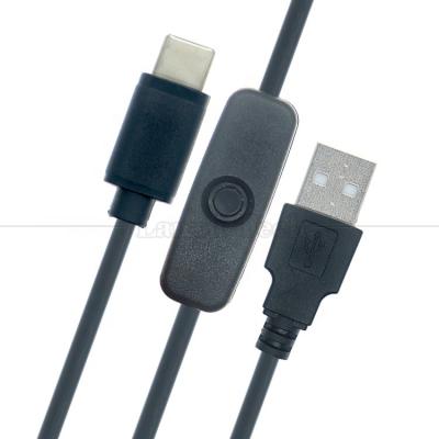 China 5V USB A Male to Type C USB Switch Power ON OFF Cable for Raspberry Pi LED Strip for sale