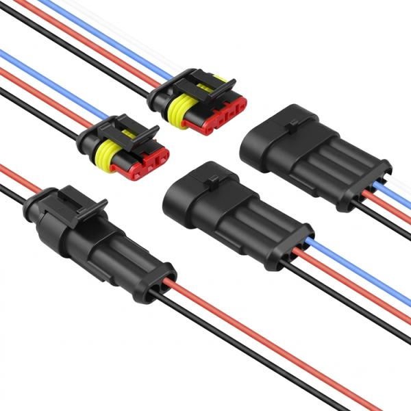 Quality AMP Waterproof Copper Core Automotive Connector Plug Male Female Wiring Harness for sale