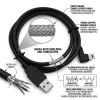 China 1m 2m 3m 5m Elbow 90 Degree L Shape up Down Right Left Angle USB to Mini B 5 Pin USB Data Charger Cable for Camera GPS for sale