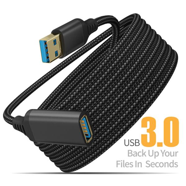 Quality 1M 2M 3M 5M Braided Male to Female USB 3.0 Extension Cable  Cord for  Camera Hard Drive for sale