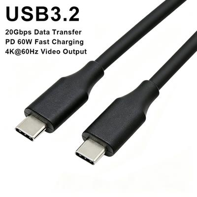 China 4K HD Video 60W PD Charging USB3.2 Gen2 Type C to Type C Data Cable for Phone Laptop for sale
