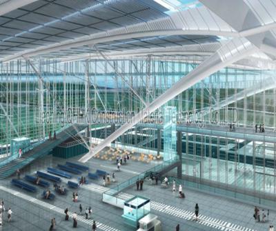 China UV Resistant Prefabricated Steel Structures Large Span Prefab Bus / Train Station for sale