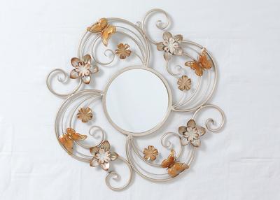 Cina Farfalle della stanza delle ragazze e specchio floreale di arte della parete del metallo in vendita