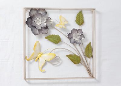 China Vierkant nam het Gouden Decor van de de Muurkunst van het Bloem Klassieke Metaal toe Te koop