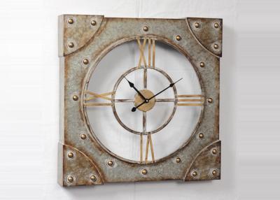 Cina Orologio di parete quadrato d'annata all'aperto dell'interno del metallo 3D retro in vendita