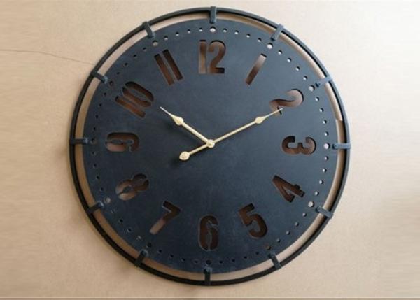 Quality Home Decor Black Round Hollow Carved Wall Clock for sale