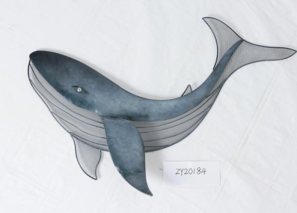 Quality Blue Home Decoration Hanging 3D metal shark wall decor for sale