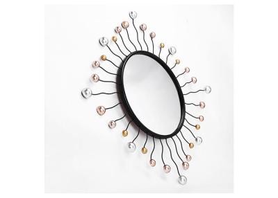 China Square Shape Metal Round Frame Modern Mirrored Wall Art For Home for sale