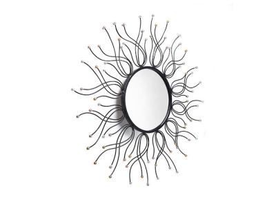 Cina Struttura del metallo del nero della decorazione della parete dello specchio di Sun punteggiata con colore dell'argento e dell'oro in vendita