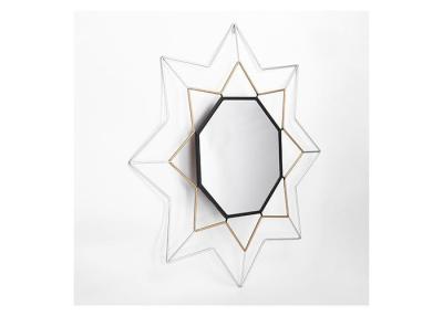 Cina Specchio decorativo della parete incorniciato metallo esagonale moderno della stella della raccolta della casa dello specchio in vendita