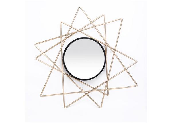 Quality Modern Small Black Gold Starburst Metal Wall Art Mirror for sale