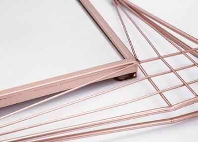 Cina Il rettangolo domestico moderno della decorazione ha rispecchiato la struttura del metallo scavata-fuori oro di Rosa di arte della parete in vendita